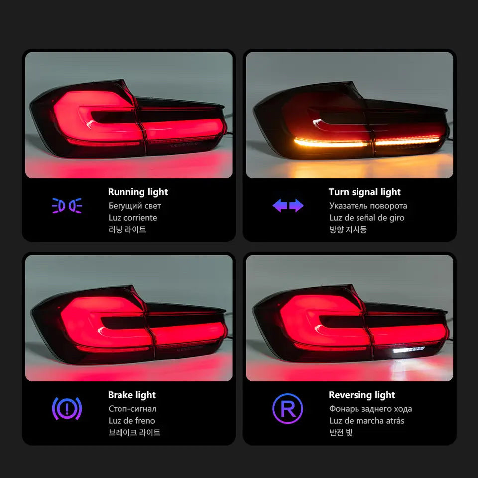 G30 Style LED Tail Lights w/ Sequential Turn Signals for BMW F80 M3 ...